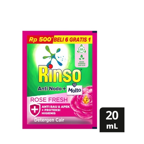 Jual Rinso detergen cair 20ml x 6pcs | Shopee Indonesia