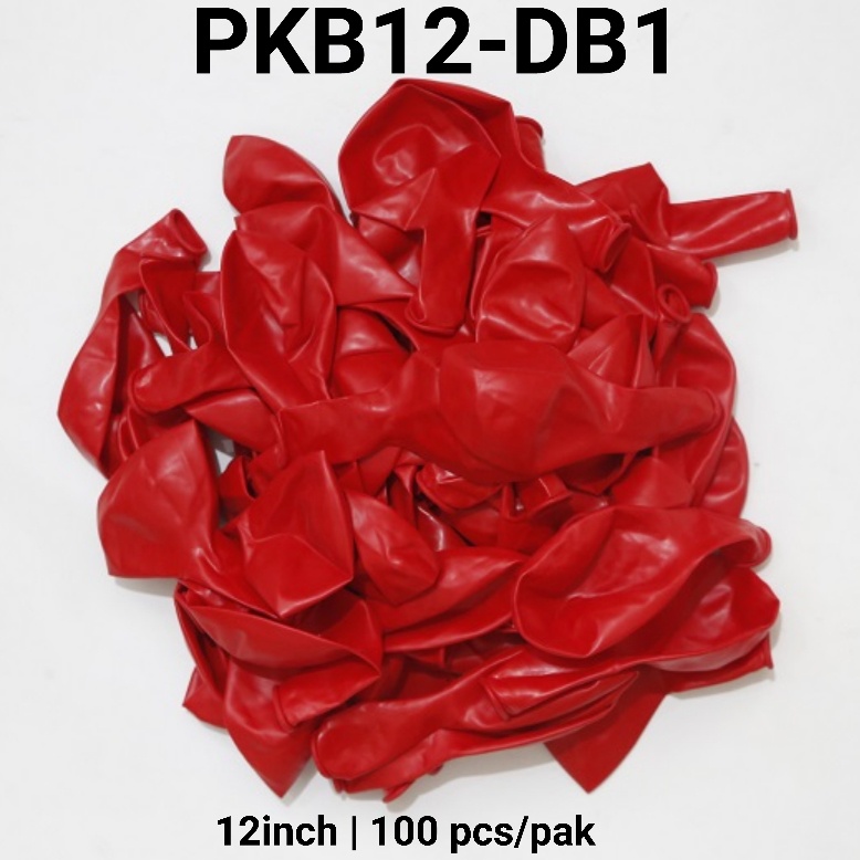 Jual PKB12-DB1 Balon latex 12 inch 1 pak isi 100 doff tebal merah red ...