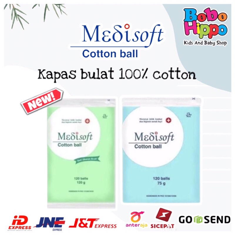 Jual Medisoft Kapas Bulat Kapas Bola Cotton Ball 120 ball 120 pcs 75 G ...