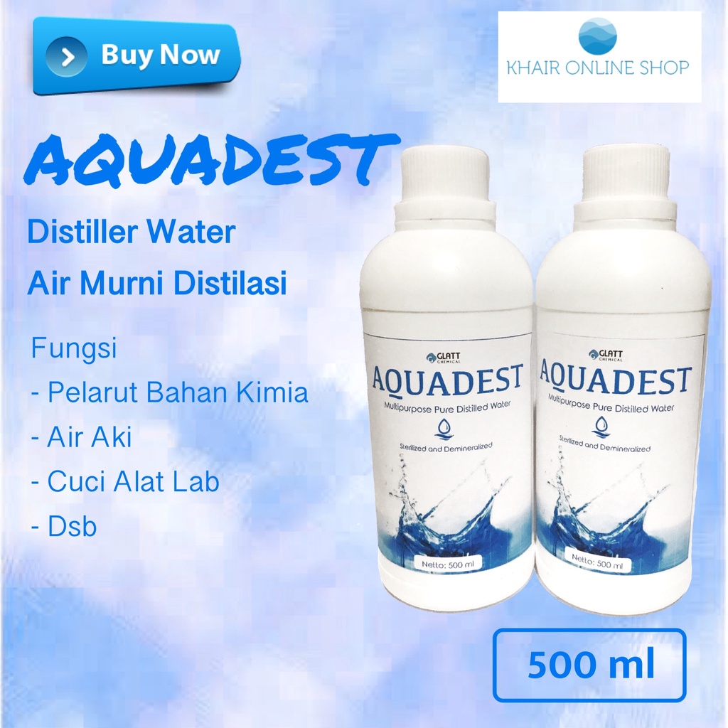 Jual Aquadest Air Distilasi 500 ml - Pure Water Akuades - Distilled ...