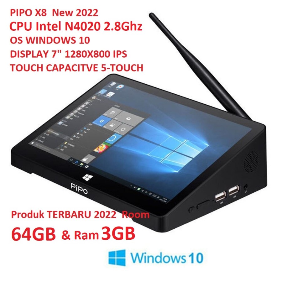 Jual Pipo X8 Pro Mini PC Intel Celeron N4020 RAM 4GB/64GB Windows 10/Billing Post/Mesin antrian ...