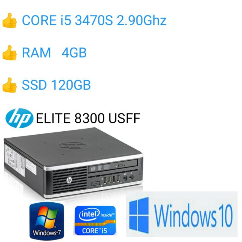 Jual Pc Mini Hp Elite 8300 Usff Core i5 3470s 4Gb|120Gb | Shopee Indonesia