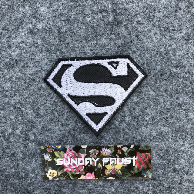 Jual Patch/Emblem bordir jahit Superman III hitam putih | Shopee Indonesia