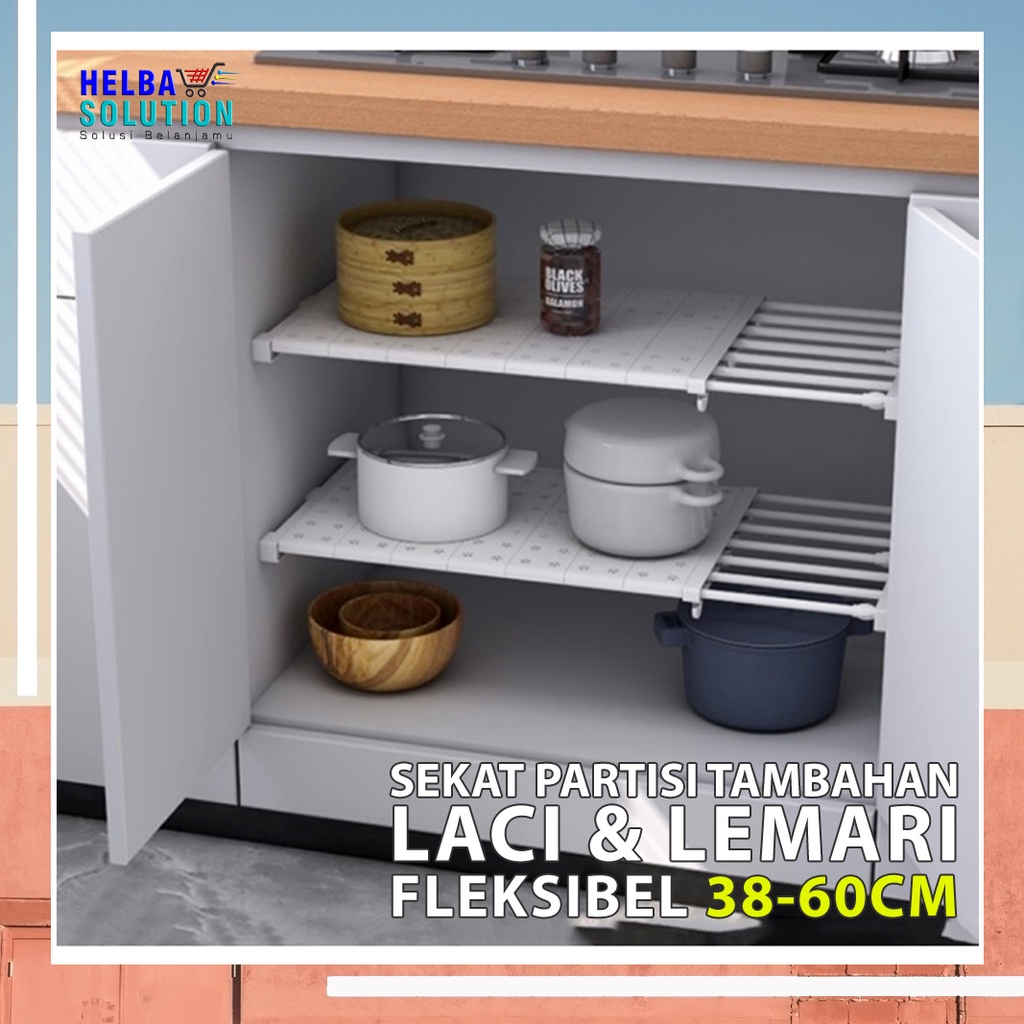 Jual SEKAT Tambahan Lemari Dan Laci 38-60cm Adjustable Penyekat Partisi ...