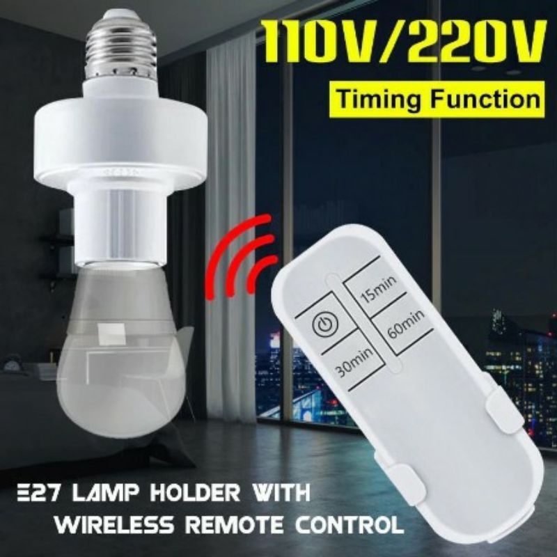 Jual Fitting Lampu Remote Controller Timer Timing Function E27 Lamp ...