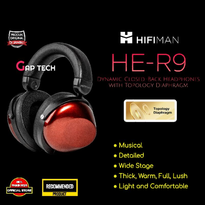 Jual HIFIMAN HE-R9 / HE R9 Dynamic Closed-Back Headphones with Topology Diaphragm Original ...
