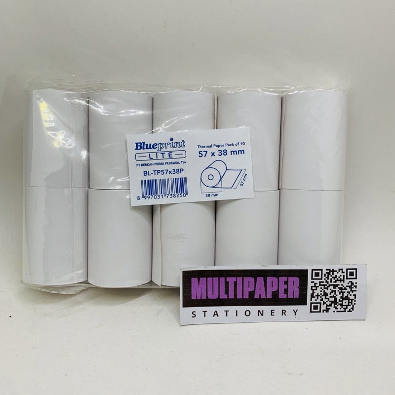 Jual Kertas Thermal 57x38 Per Pack Isi 10 Roll Blueprint | Shopee Indonesia