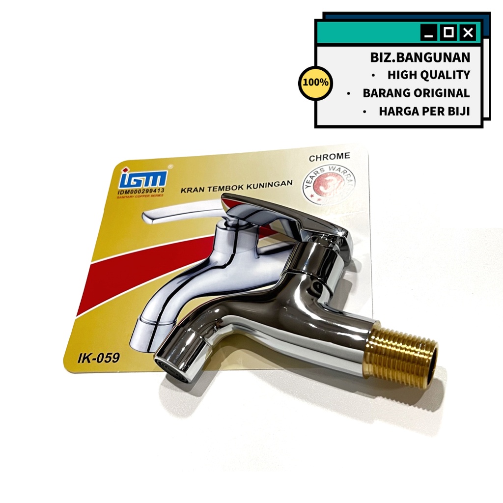 Jual KRAN TEMBOK KUNINGAN IGM 1/2 INCH - KERAN AIR | Shopee Indonesia