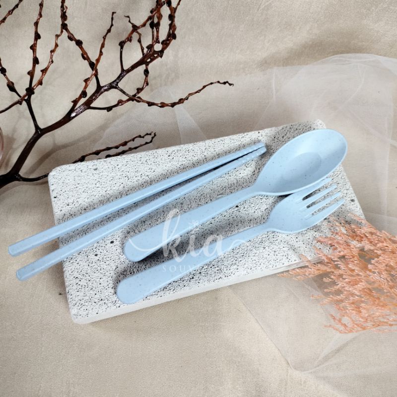 Jual Souvenir Alat Makan Jerami Import - Sendok Korea - Sendok Garpu ...