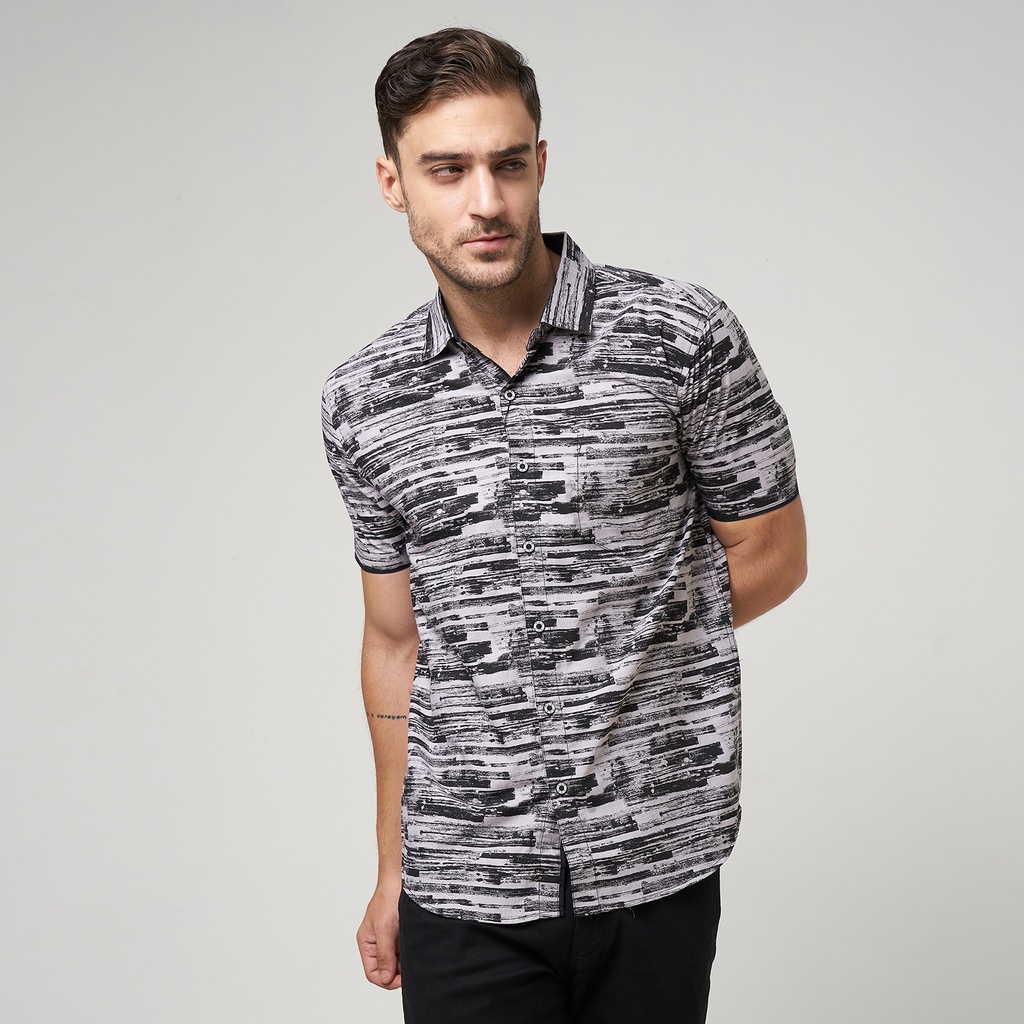 Jual RGB Clothing Company Kemeja Pria Print Motif Abstrak Slim Fit ...