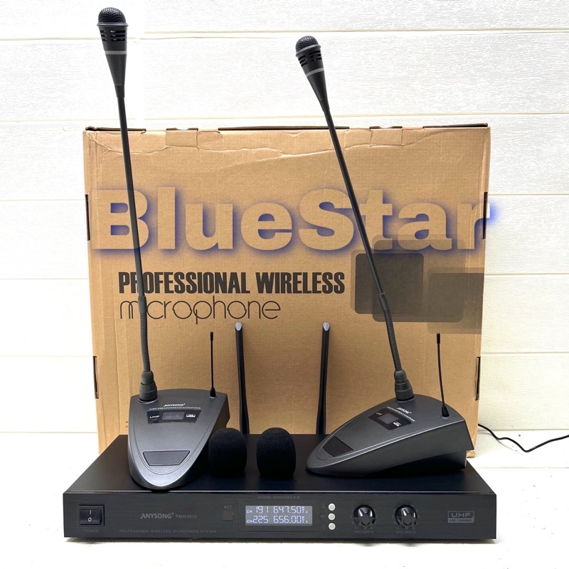 Jual Mic Wireless Podium Anysong PMM 3820 Original 2 Mic Meja | Shopee ...