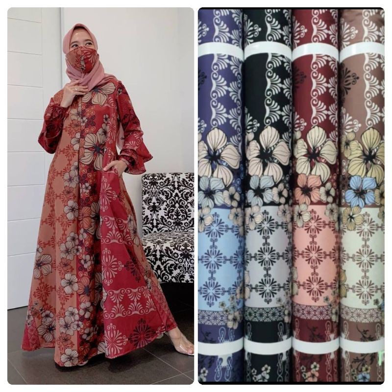 Jual Kain Maxmra Motif Bunga Aurelia harga per setengah meter | Shopee ...