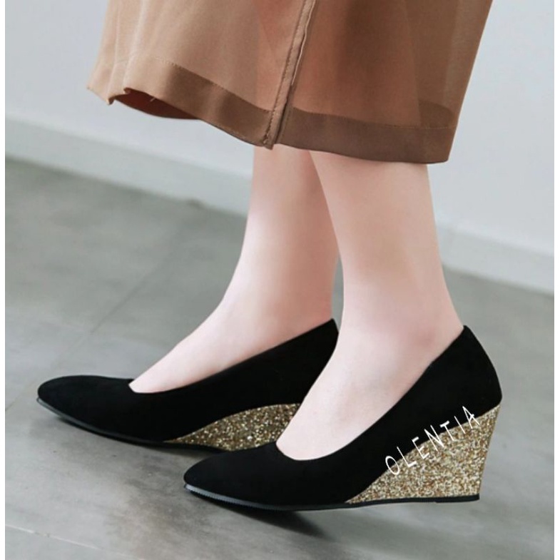 Jual Sepatu Wanita Sepatu wedges pump AN 05 | Shopee Indonesia