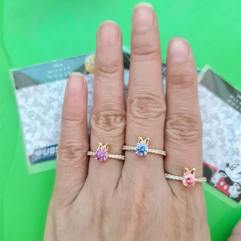 Jual Cincin minnie mouse batu warna ungu, biru, pink UBS kadar 700 16K ...