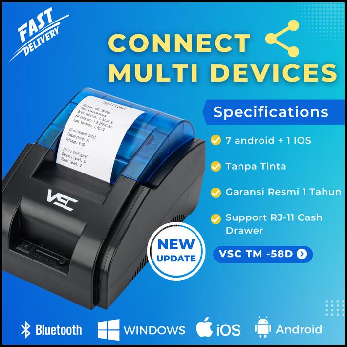 Jual Printer Kasir Thermal Bluetooth 58Mm Vsc Tm-58D Rpp02N - Cetak ...