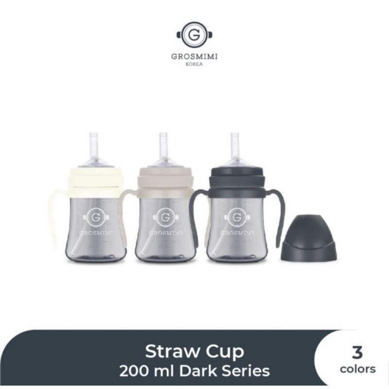 Jual Grosmimi PPSU Straw Cup 200 ml Dark Series - Botol Minum Bayi & Anak | Shopee Indonesia