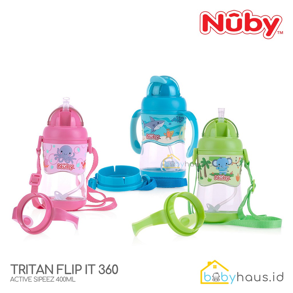 Jual Nuby Tritan Flip-it with Straw 400ml (Assorted Colour) | Shopee Indonesia