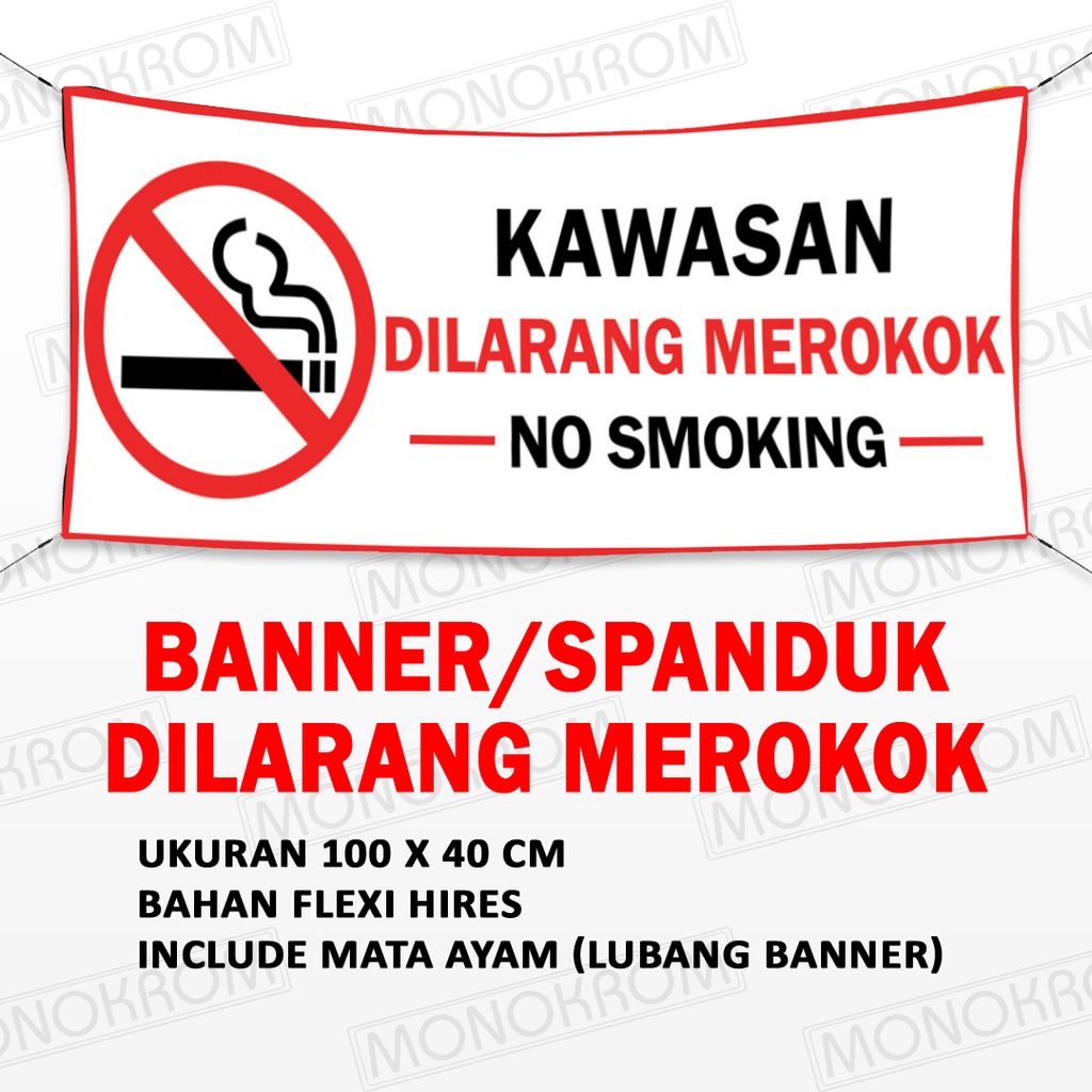 Jual BANNER / SPANDUK KAWASAN DILARANG MEROKOK | Shopee Indonesia