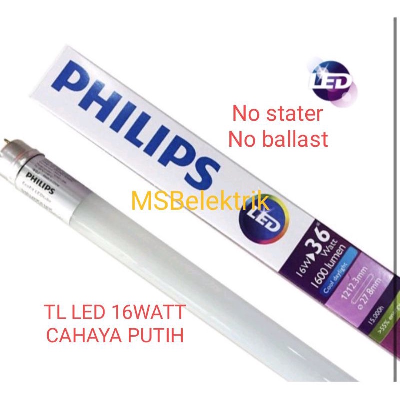 Jual Lampu Led TL T8 Ecofit Tube Philips 16w & TL LED Set BN015C 1x16w 120cm (Kap+Tube TL ...