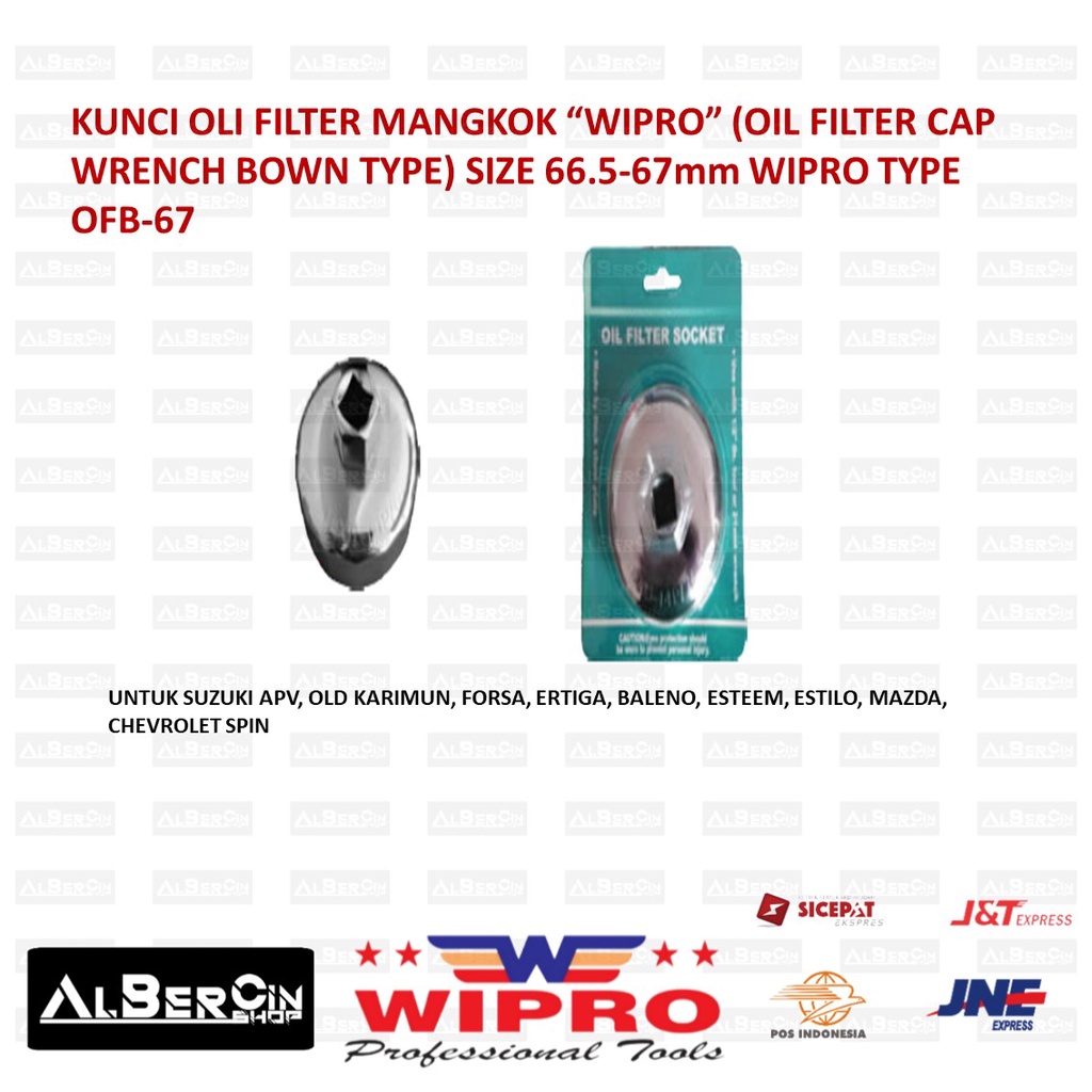Jual Kunci Oli Filter Mangkok OFB-67 OFB 66.5-67 mm WIPRO Oil Filter ...