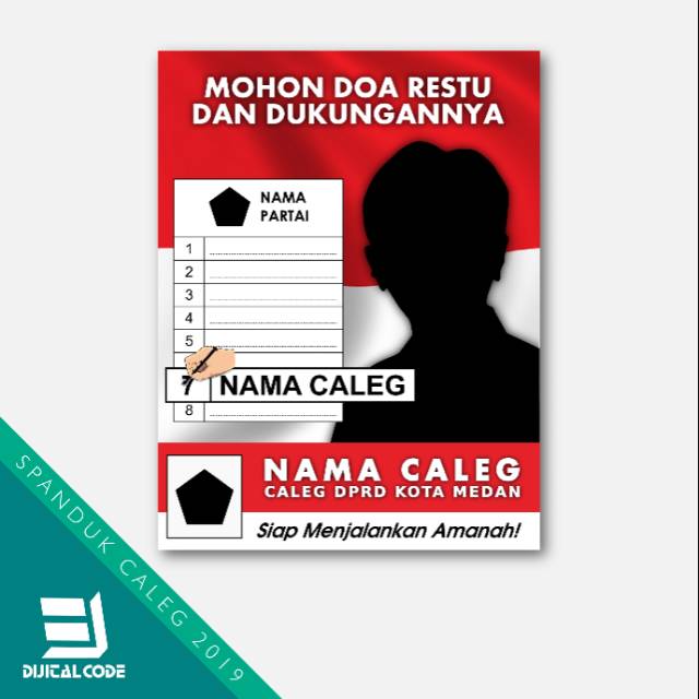 Jual Cetak Spanduk Caleg 2019 Bahan MMT 280Gr 1x1m | Shopee Indonesia