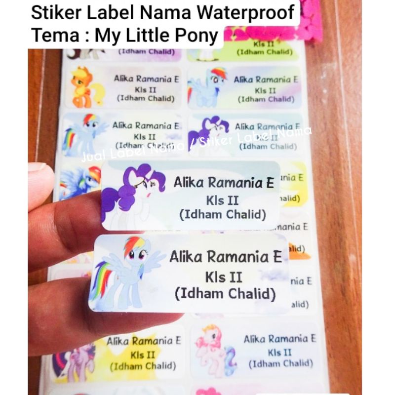 Jual MY LITTLE PONY ~ STIKER LABEL NAMA WATERPROOF / LABEL NAMA ...