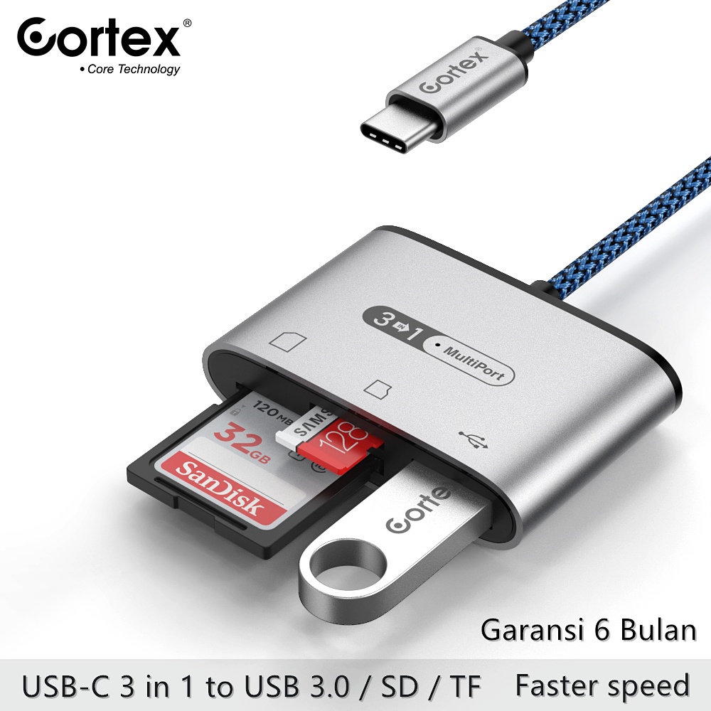 Jual Cortex Power - MH372 CARD READER USB C / Type-C To USB 3.0 + SD/TF ...