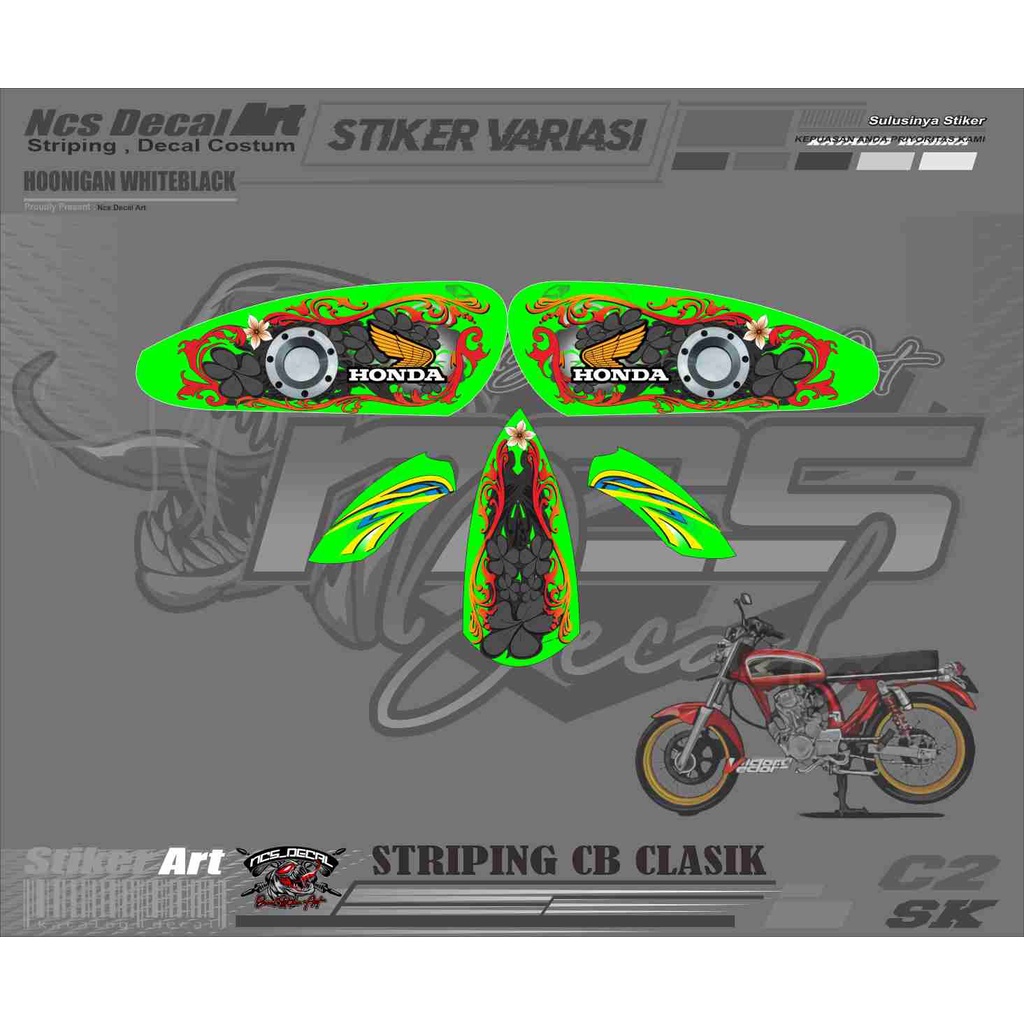 Jual stiker striping cb klasik stiker lis variasi motor honda cb100 ...