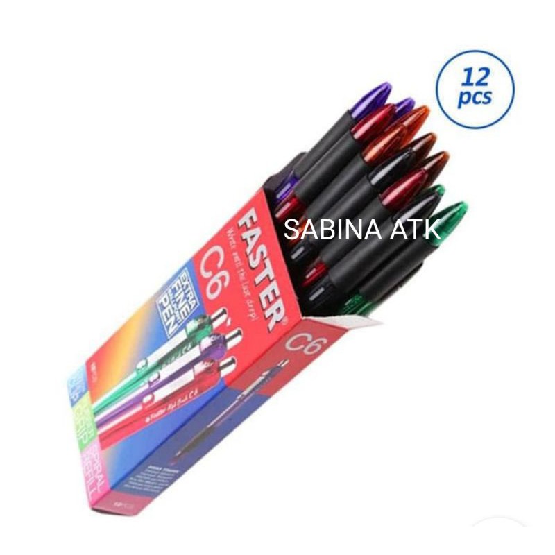 Jual Bolpen Faster C6 Extra Fine Hitam | Shopee Indonesia