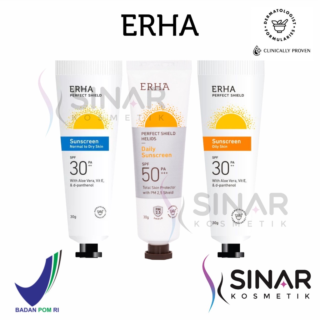 Jual ERHA Sunscreen Normal to Dry Skin | Oily SPF 30 | Perfect Shield Helios SPF 50 | 30gr ...