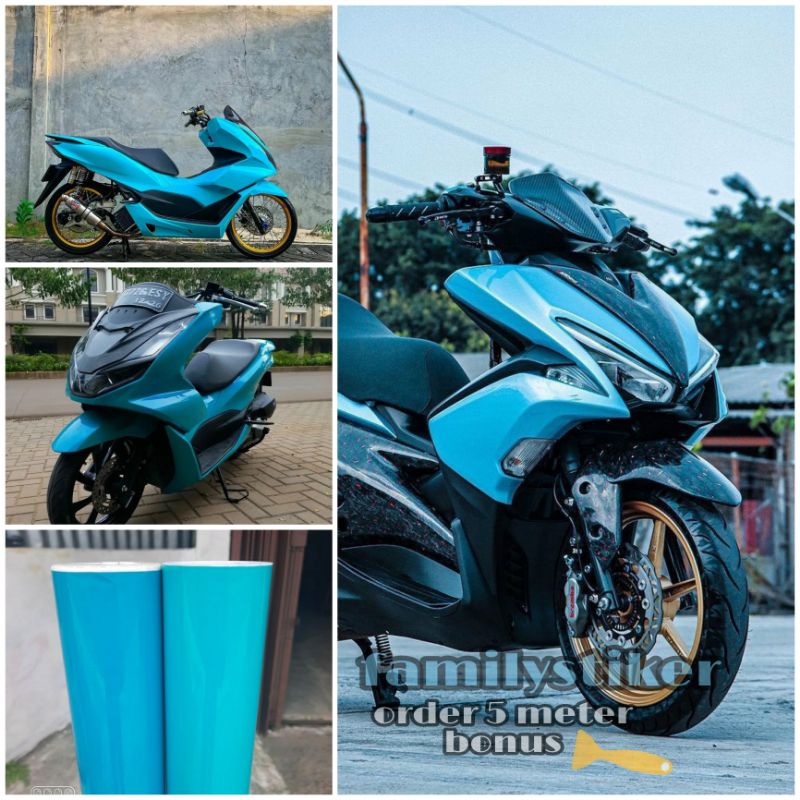 Jual stiker motor biru tosca Skotlet sticker tosca glosy Sekotlet Motor ...