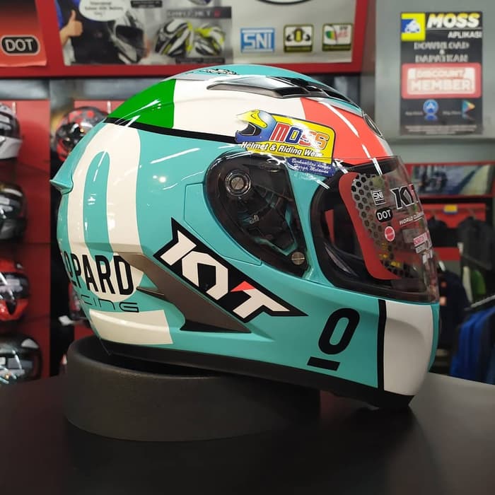 Jual HELM KYT VENDETTA 2 ANDREA LOCATELLI BLUE DOUBLE VISOR FULL FACE ...