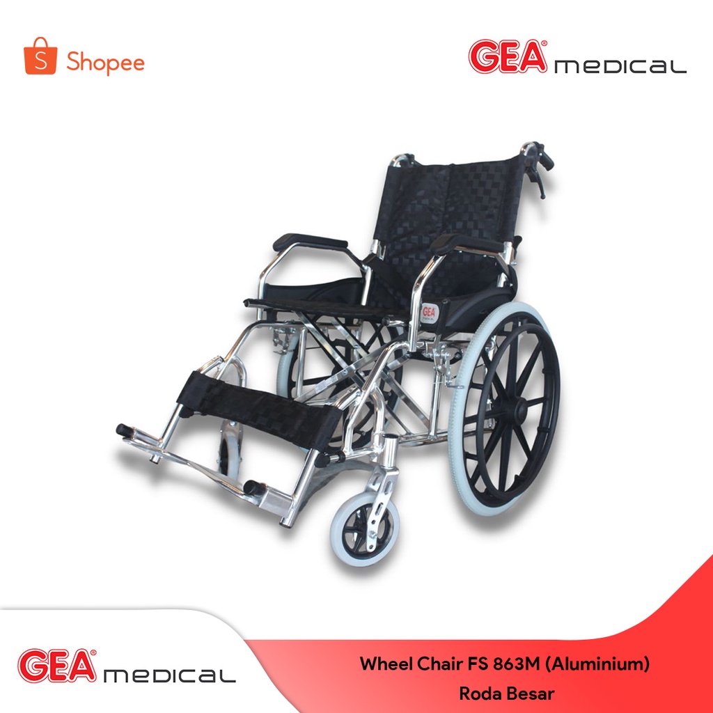 Jual GEA Wheel Chair FS 863M (Aluminium) Roda Besar | Shopee Indonesia