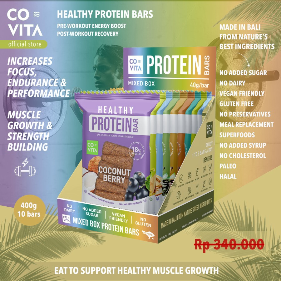 Jual Covita Healthy Protein Bars Box - Mixed Box (10pcs) quest bar ...