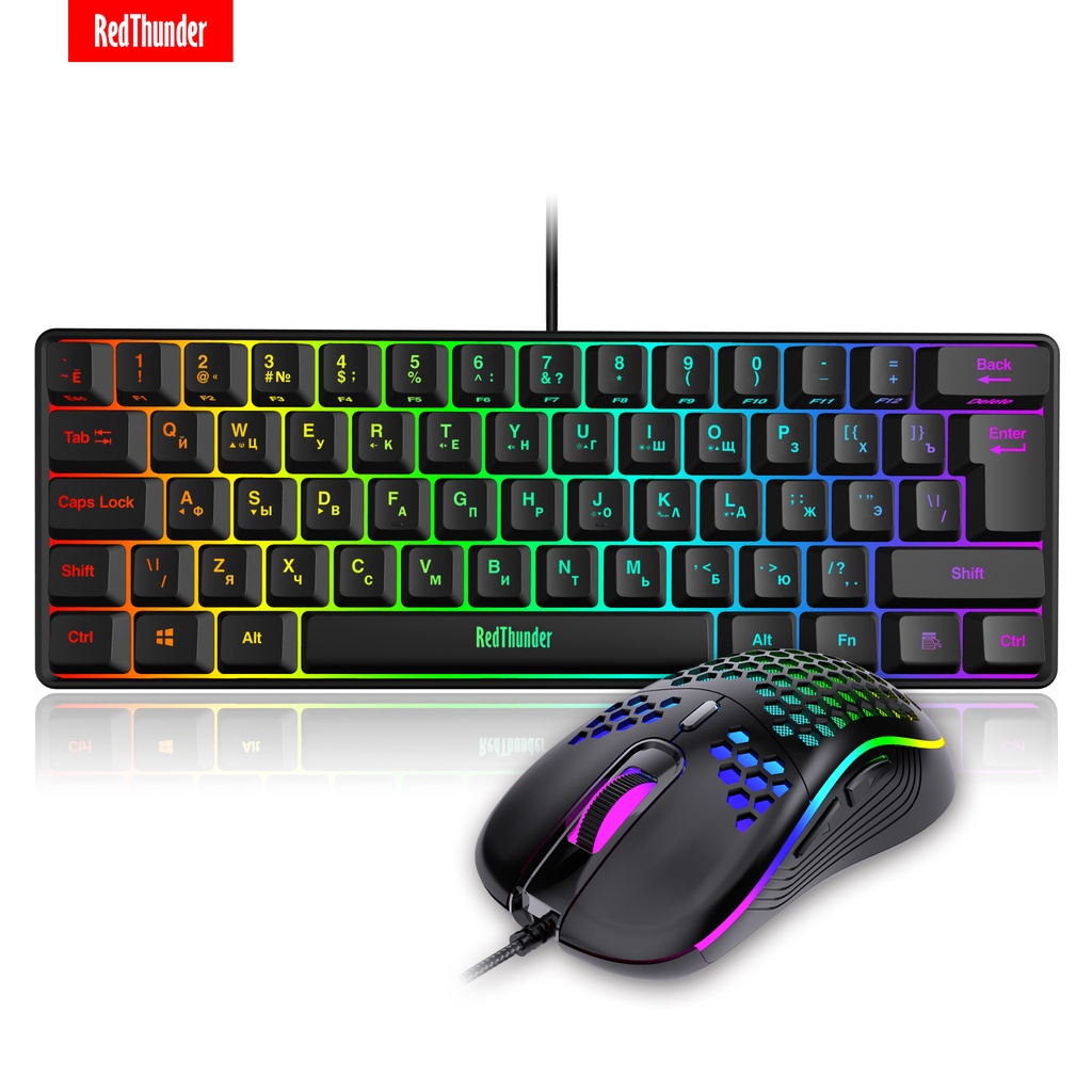 Jual RedThunder 60% Gaming Keyboard and Mouse Combo, RGB Backlit, Ultra ...