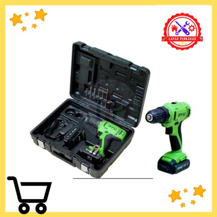 Jual MESIN BOR CORDLESS BATERAI RYU RCD 12V / CHARGER TEKIRO RYU RCD ...