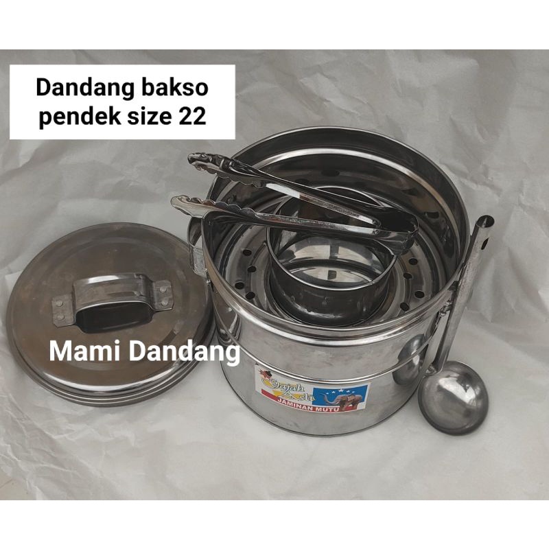 Jual Dandang bakso mini 22 versi pendek polos & sekat 3 | Shopee Indonesia