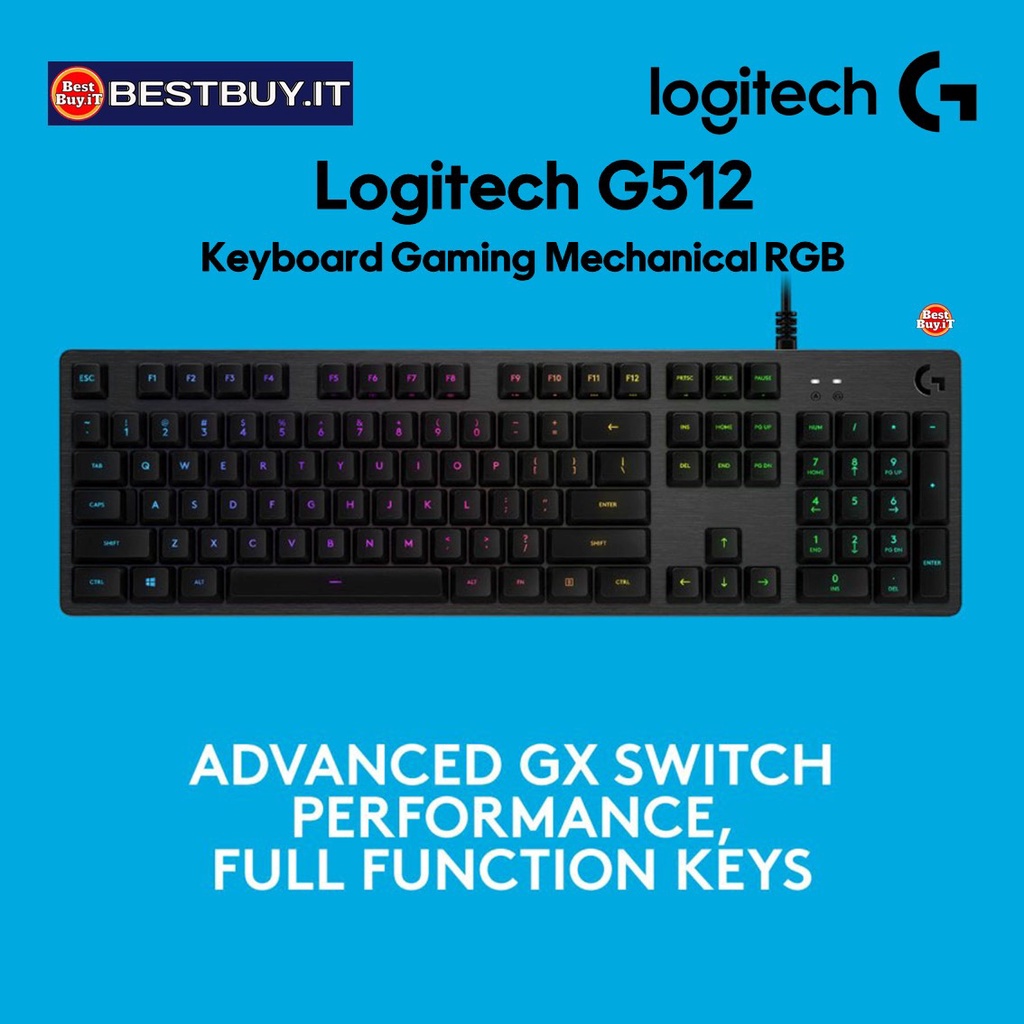 Jual Logitech G512 Keyboard Gaming Mechanical RGB Lighting | Shopee ...