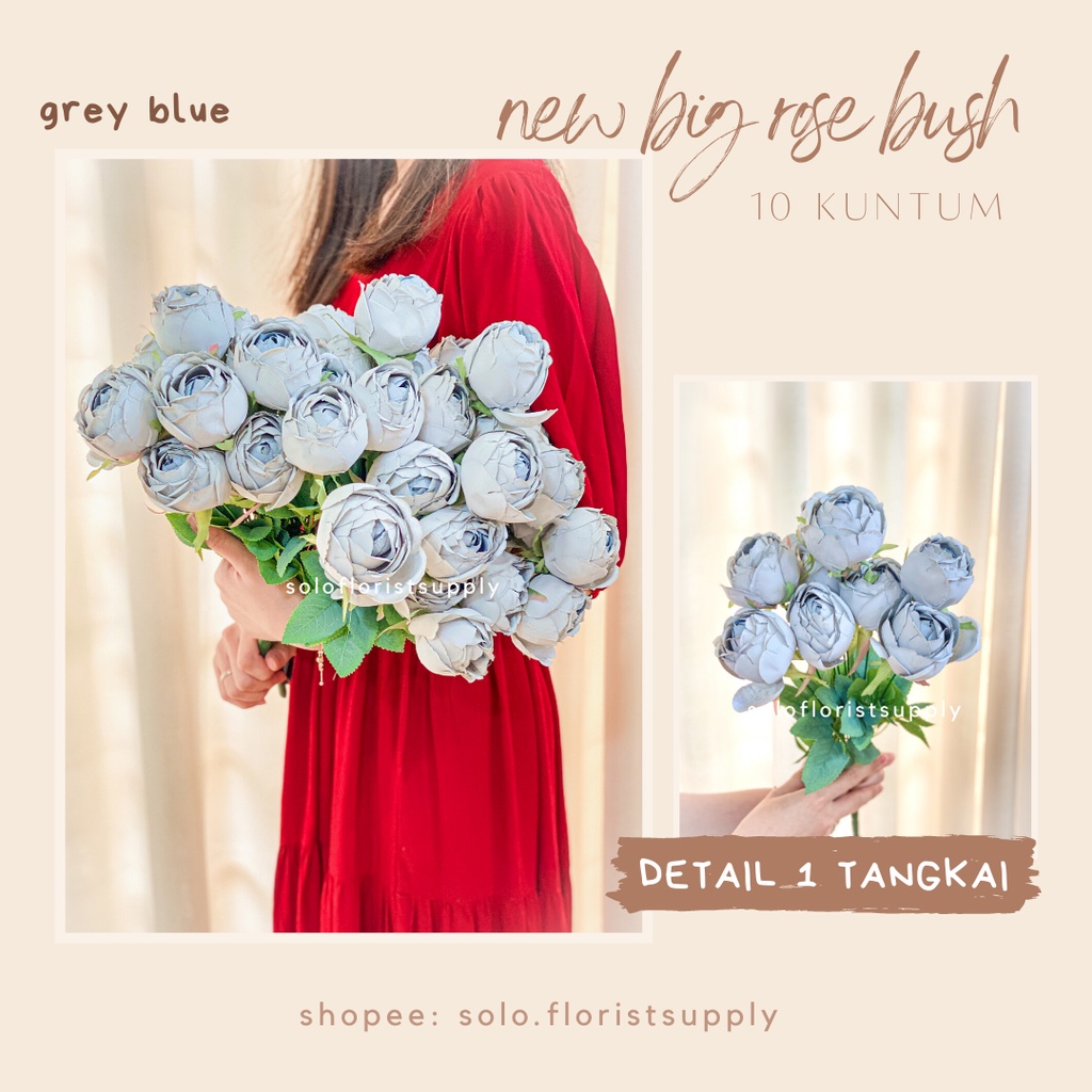 Jual 10 & 7 KUNTUM NEW BIG ROSE BUSHBunga Mawar Rose Paris Kombinasi x10 Bunga Artificial ...