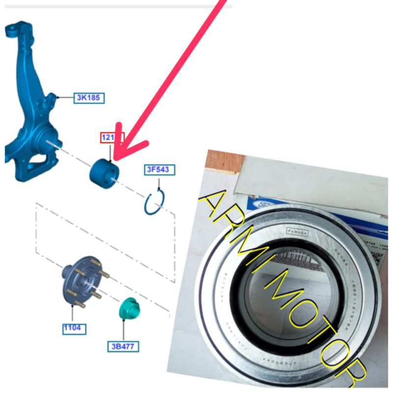 Jual Bearing Roda Depan Ford Ranger 2.2 cc & 3.2 cc Genuine Ford ...