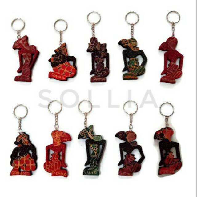 Jual Souvenir Gantungan Kunci Kayu Motif Wayang Lukis Batik | Shopee Indonesia