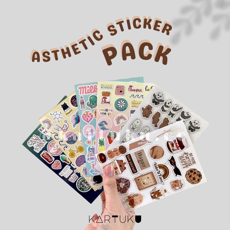 Jual AESTHETIC STICKER PACK (CUTE STUFF) - VINYL TAHAN AIR | Shopee ...