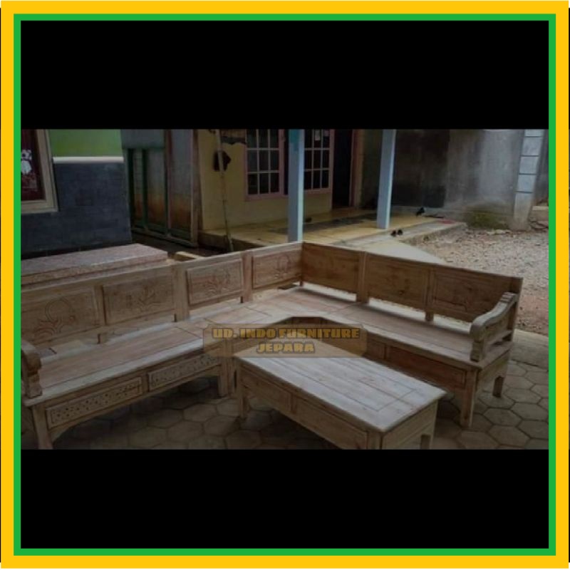 Jual Kursi untuk ruangan pojok / sudut ukir kayu jati | Shopee Indonesia