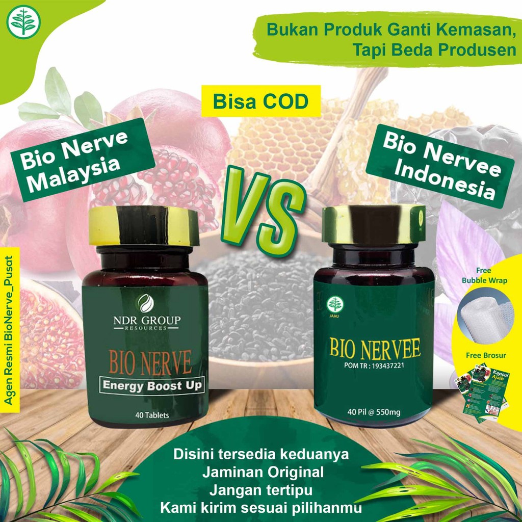 Jual BIO NERVE NDR GROUP MALAYSIA OBAT HERBAL SYARAF KEJEPIT BIO NERVEE ...