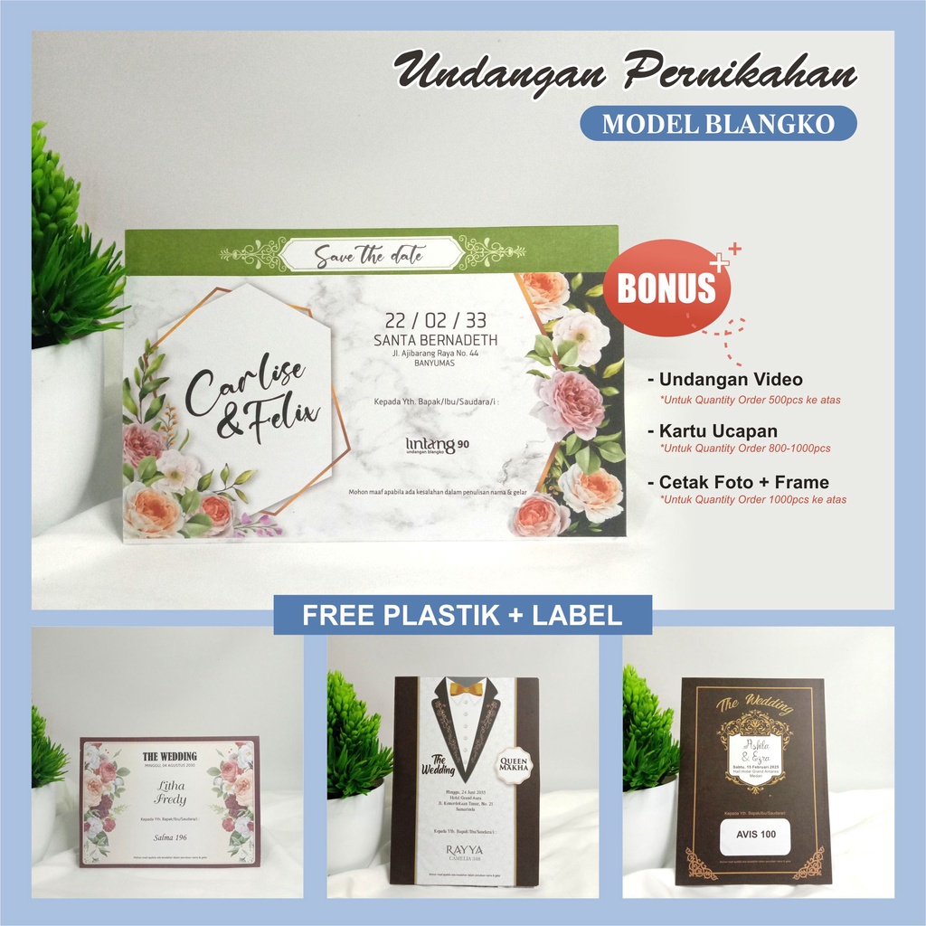 Jual UNDANGAN MURAH Undangan Pernikahan Model Blangko | Shopee Indonesia