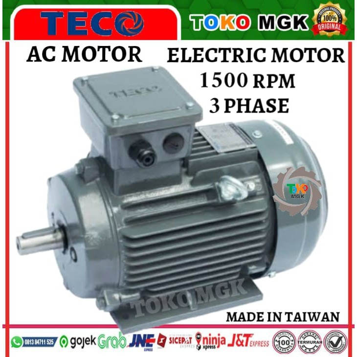 Jual AESV1S 7.5KW/10HP/4P/3PHASE TECO ELECTRIC MOTOR FOOT MOUNTED CAST ...