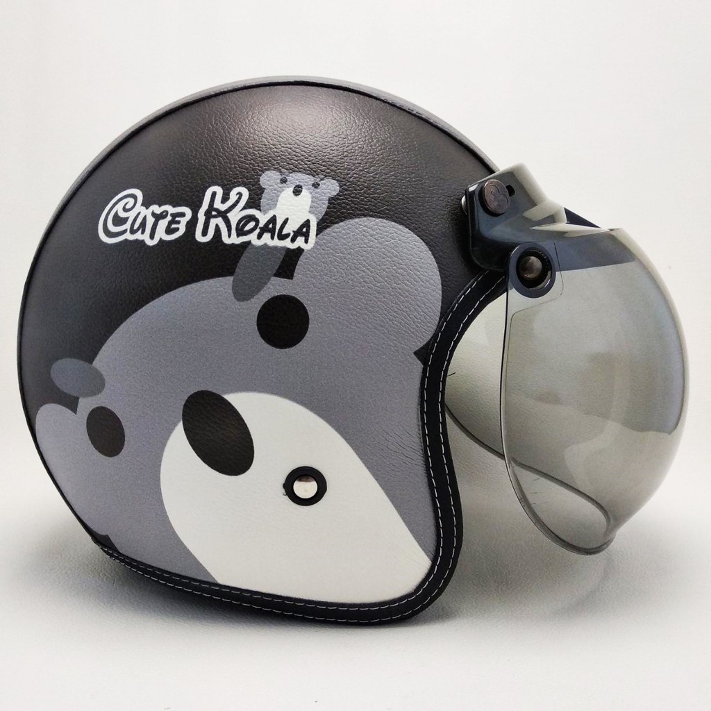Jual Helm Bogo Retro Kulit Cute Koala Helm Cewek Dewasa Dan Anak Anak ...