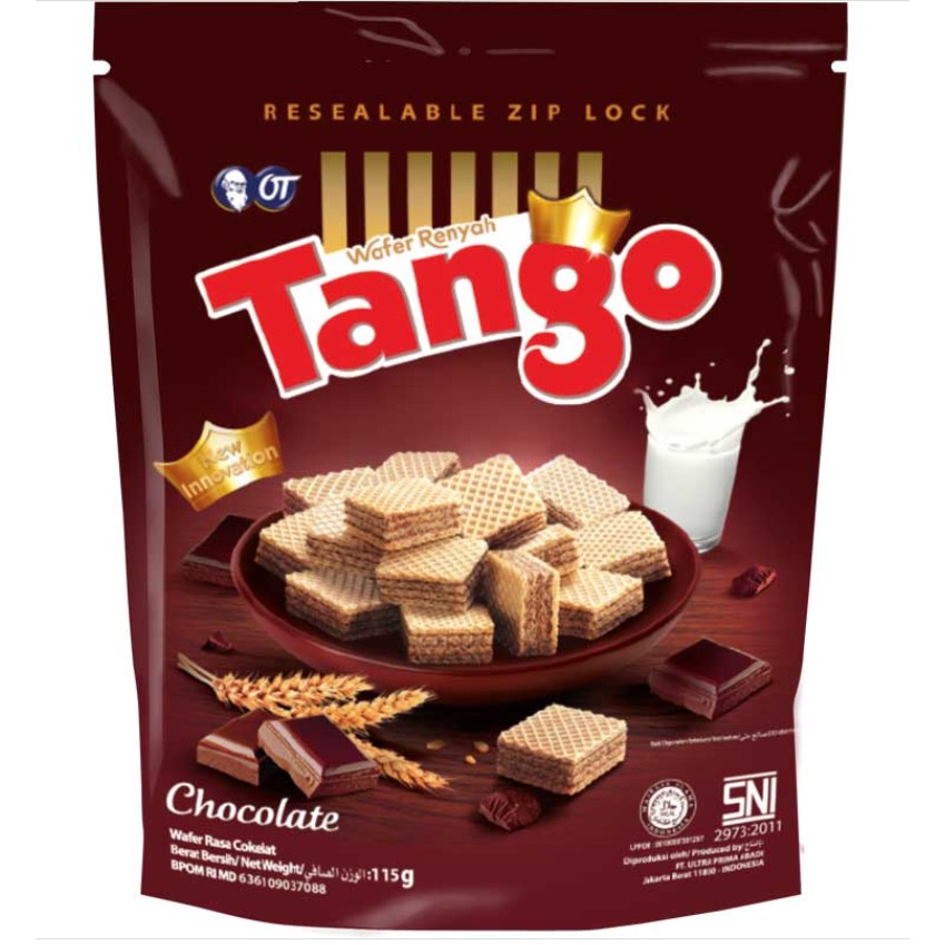 Jual Tango Wafer Chocolate Pouch 115g | Shopee Indonesia