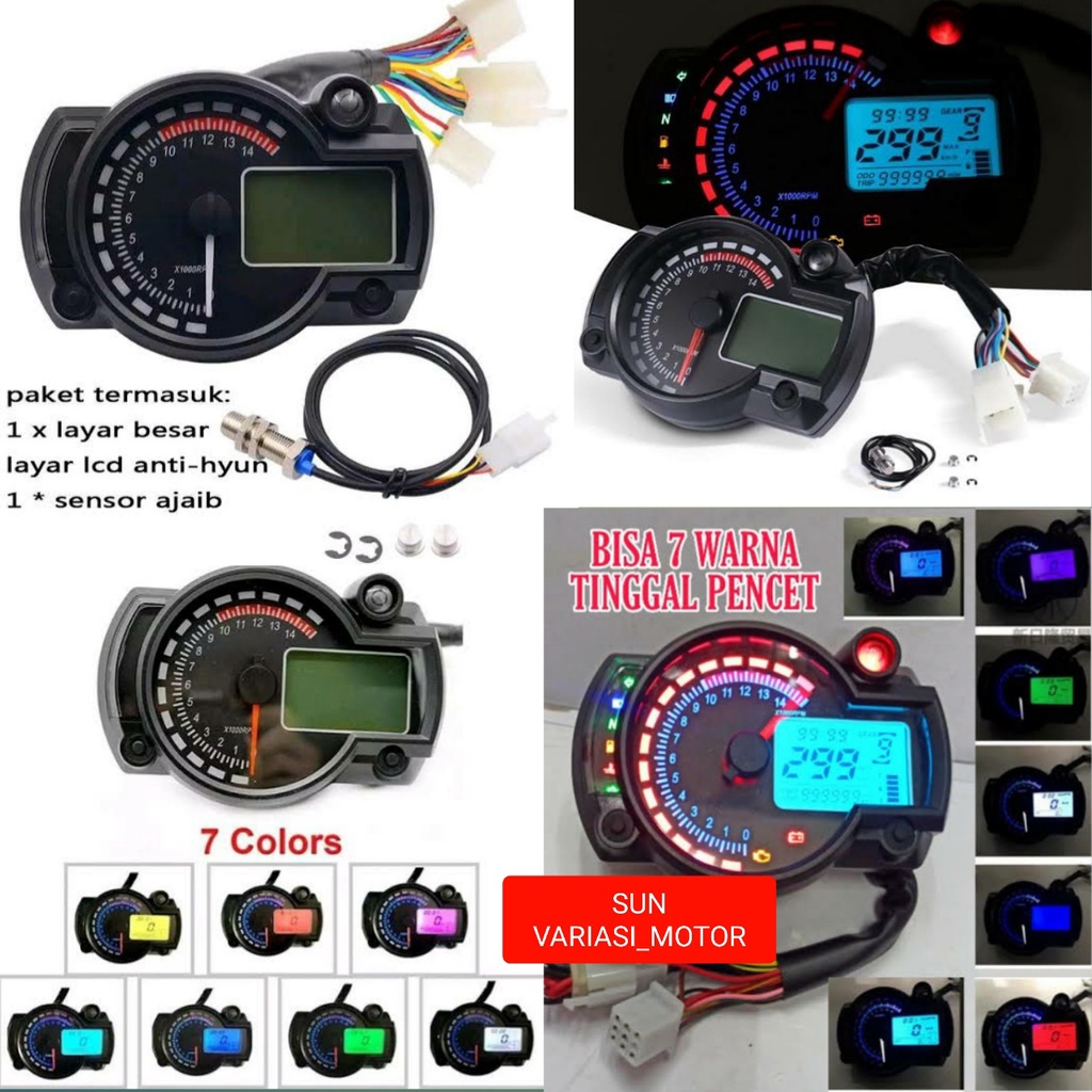 Jual PROMO SUN VARIASI SPEEDO METER LED DIGITAL SENSOR KOSO Spido ...