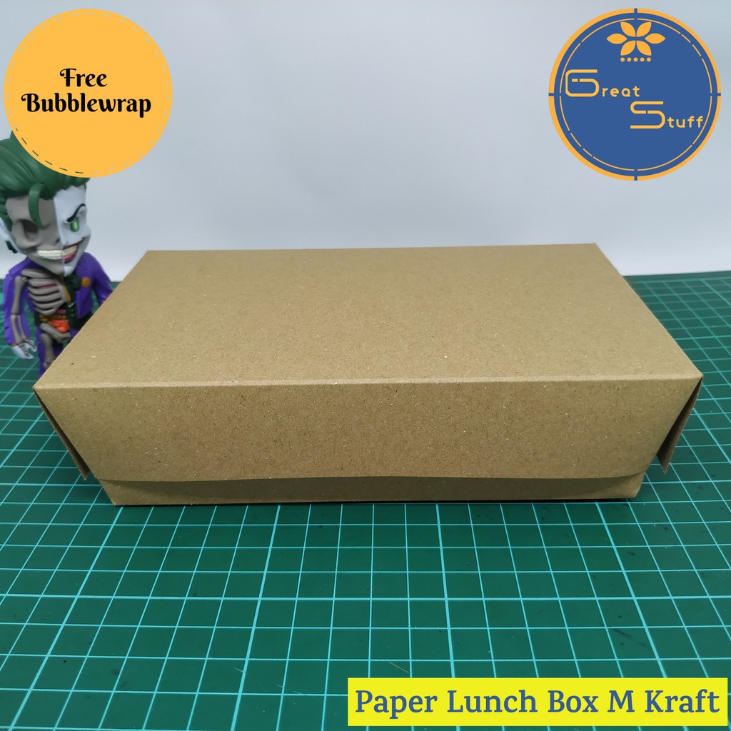Jual Paper Lunch Box Ukuran M Sedang Kraft Laminating / Kotak makanan ...